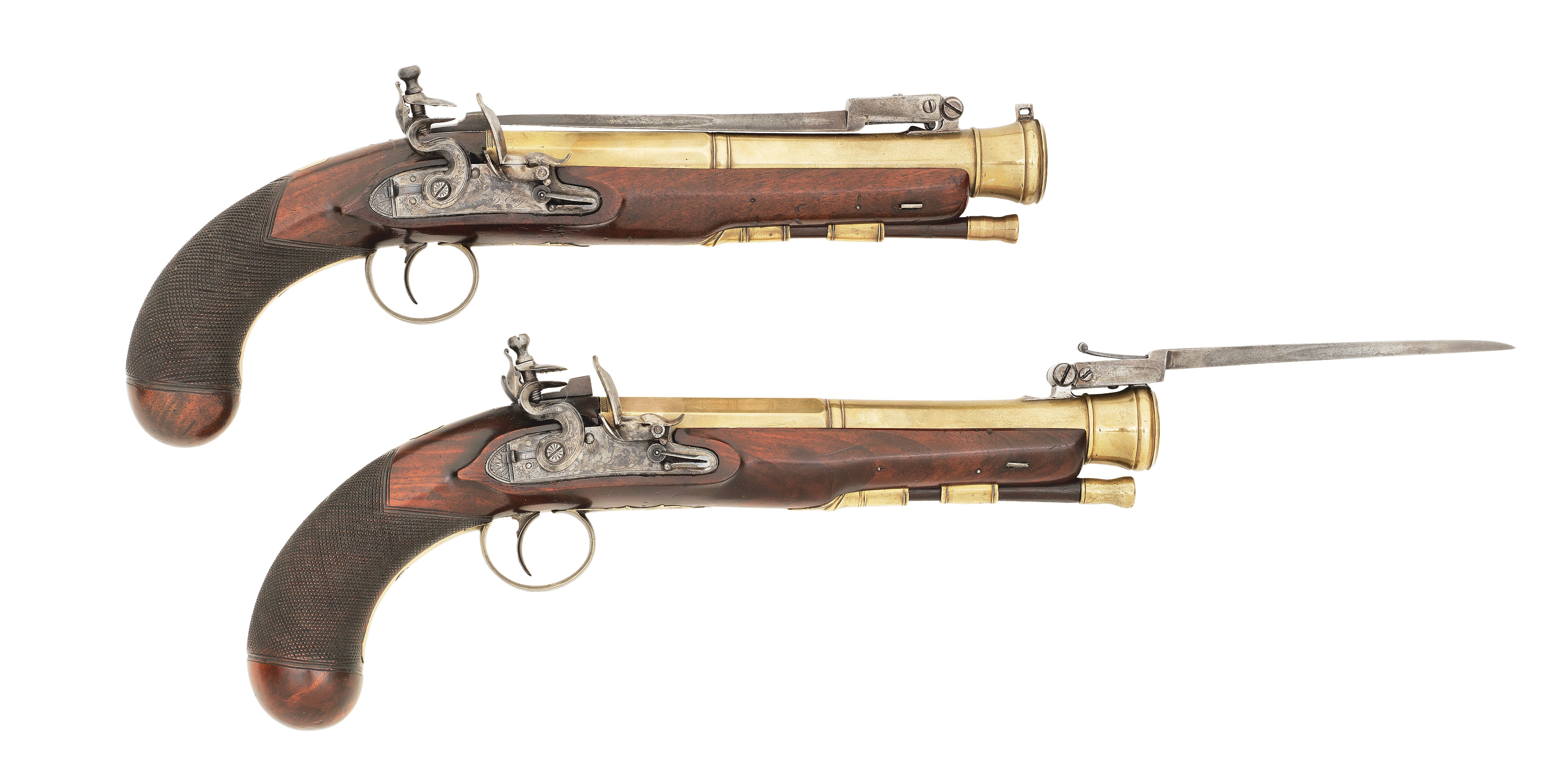 Bonhams : A Fine Pair Of Flintlock Blunderbuss-Pistols With Spring ...