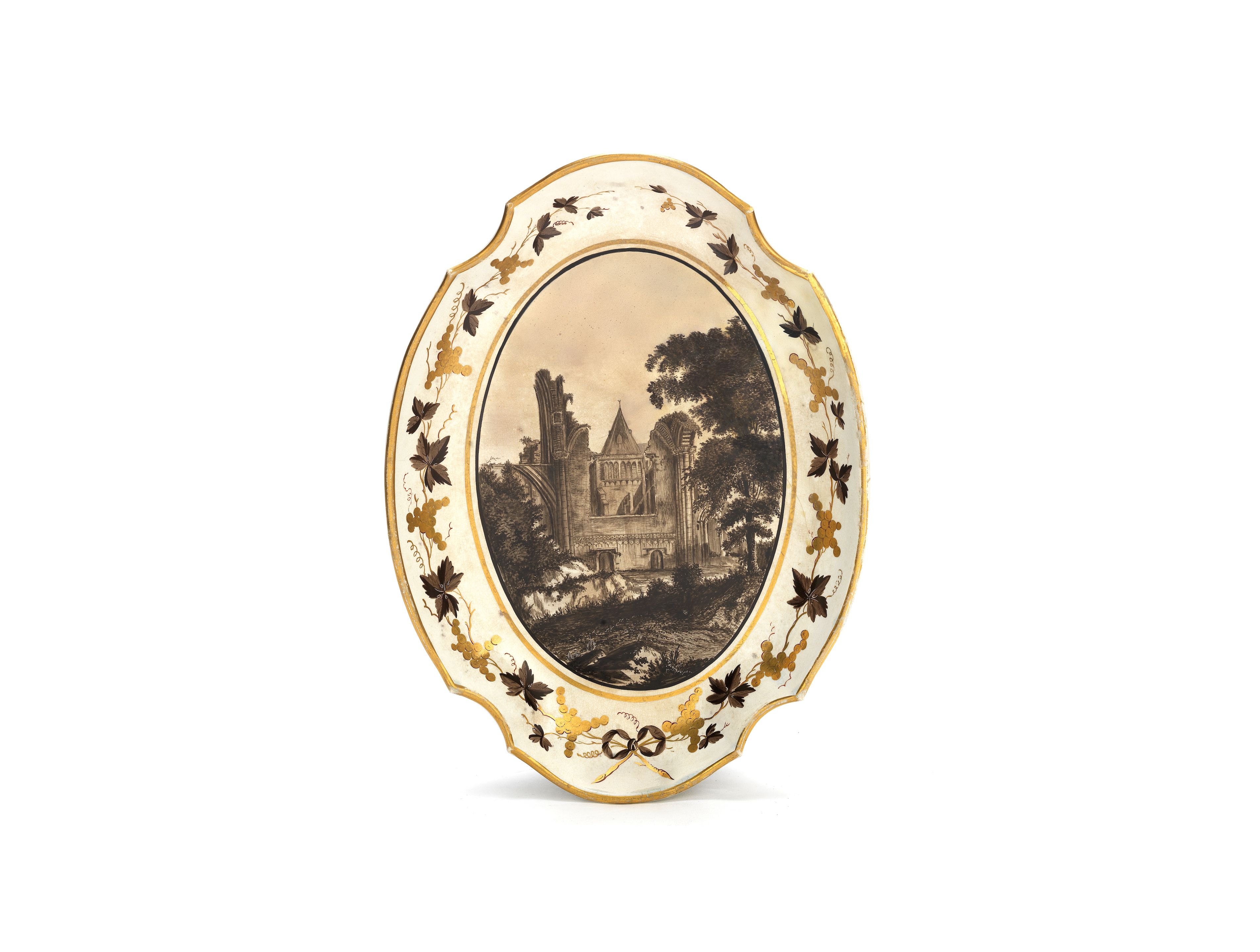 Bonhams : A rare Swansea creamware dish by Thomas Pardoe, circa 1804-06