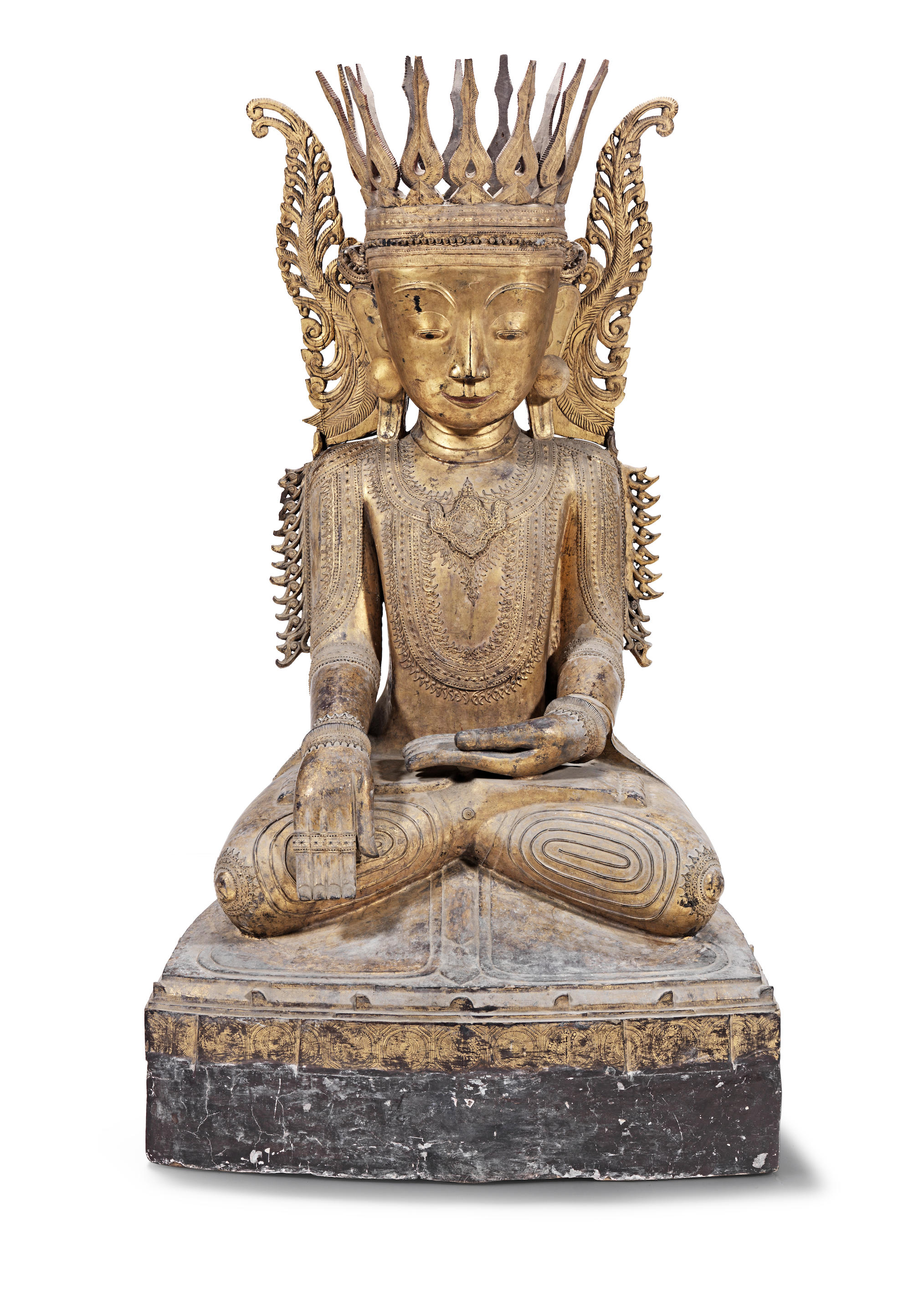 Bonhams A Large Gilt Copper Alloy Figure Of The Seated Buddha Burma