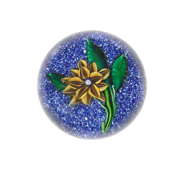 Bonhams : A St. Louis jasper-ground paperweight, circa 1850