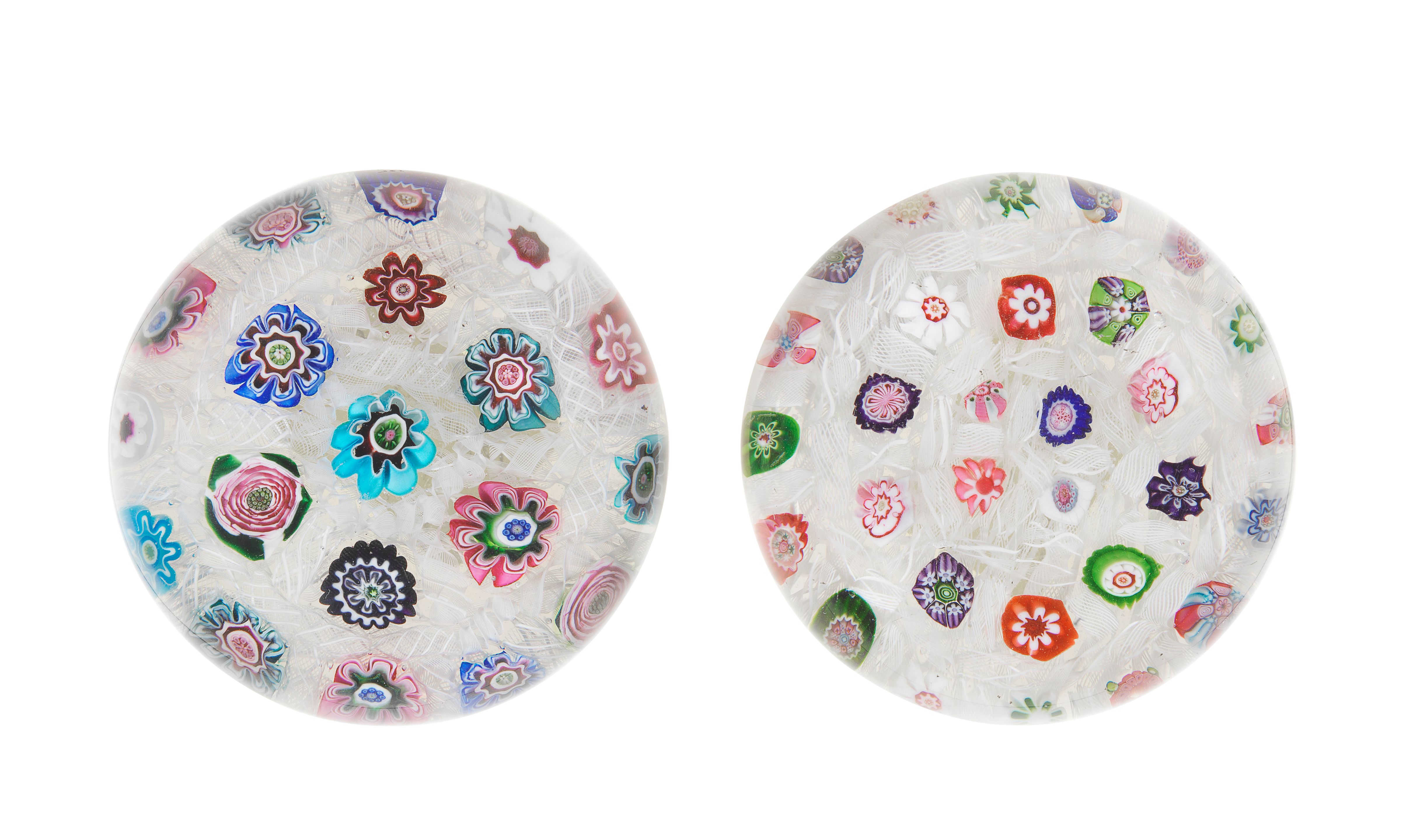 Bonhams : Two Clichy spaced millefiori 'chequer' paperweights, circa 1850
