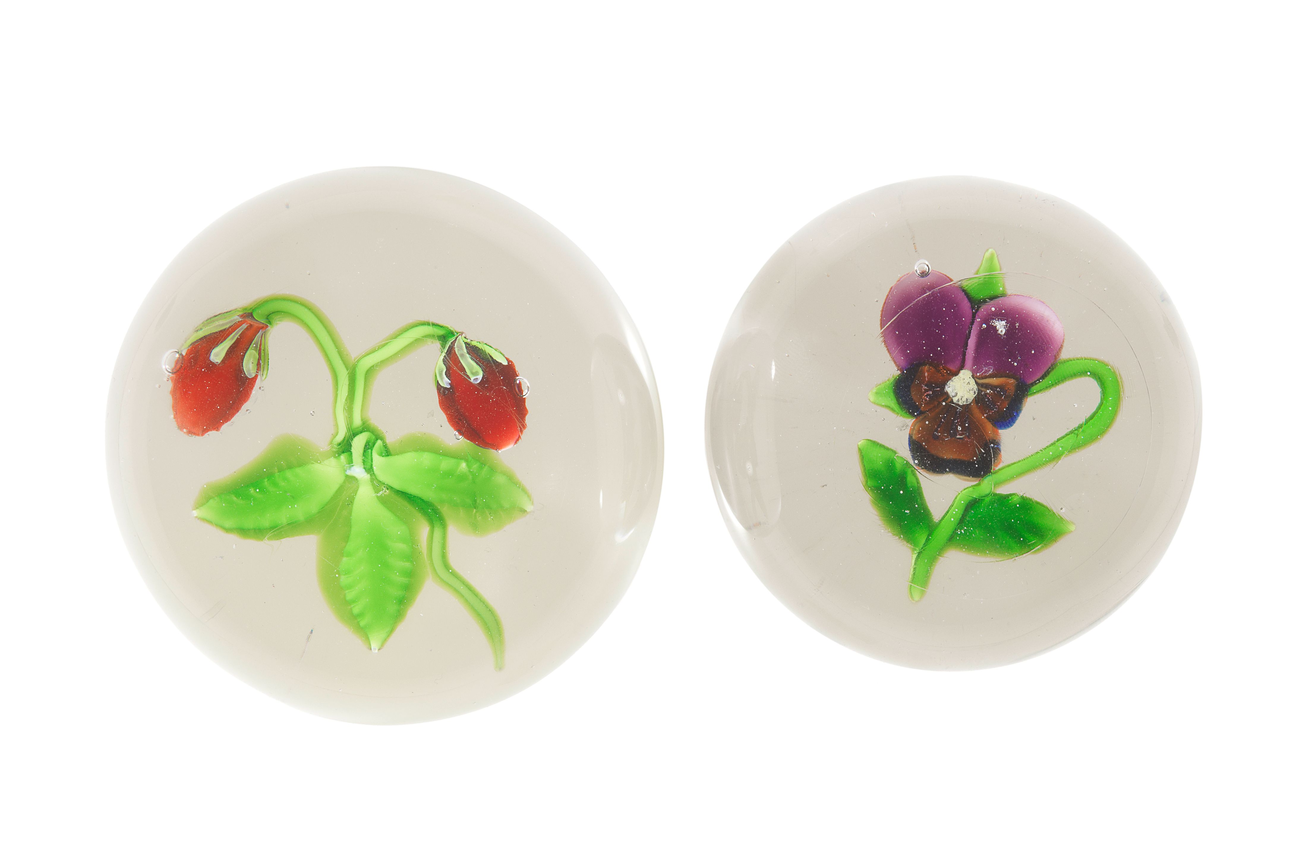 Bonhams : A St. Louis wild strawberries paperweight and a pansy ...