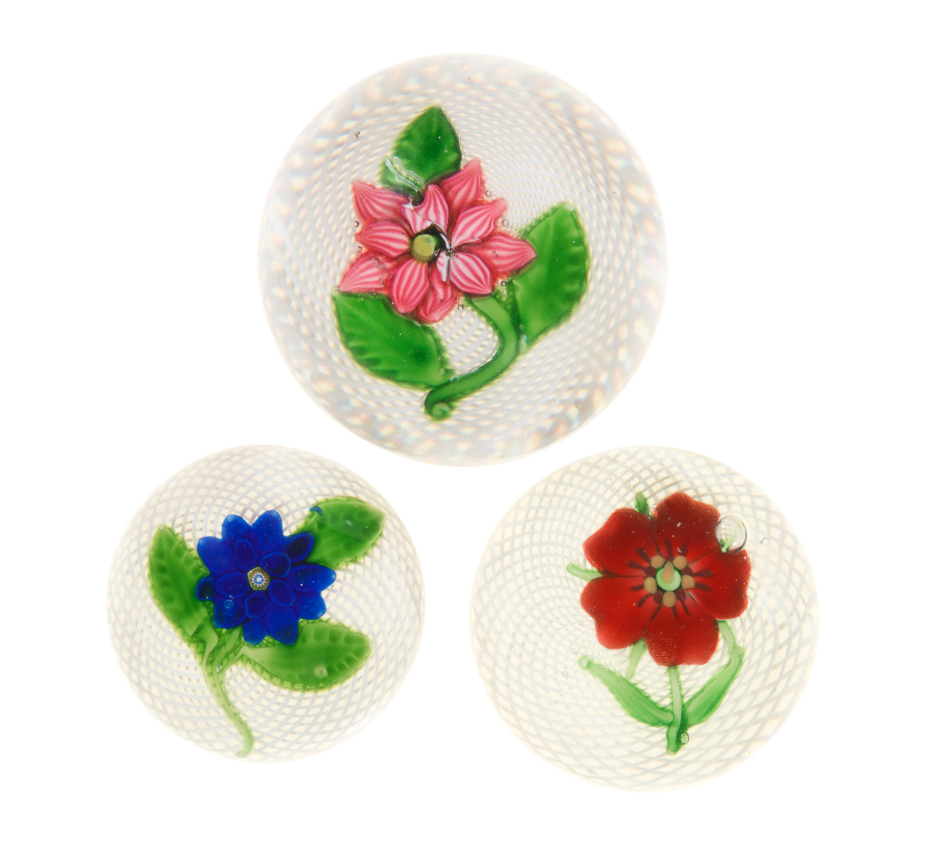 Bonhams Three St Louis Flower Paperweights Circa 1850