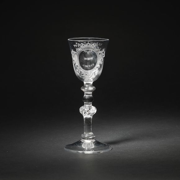 Bonhams : A Dutch engraved Friendship glass, circa 1750-60