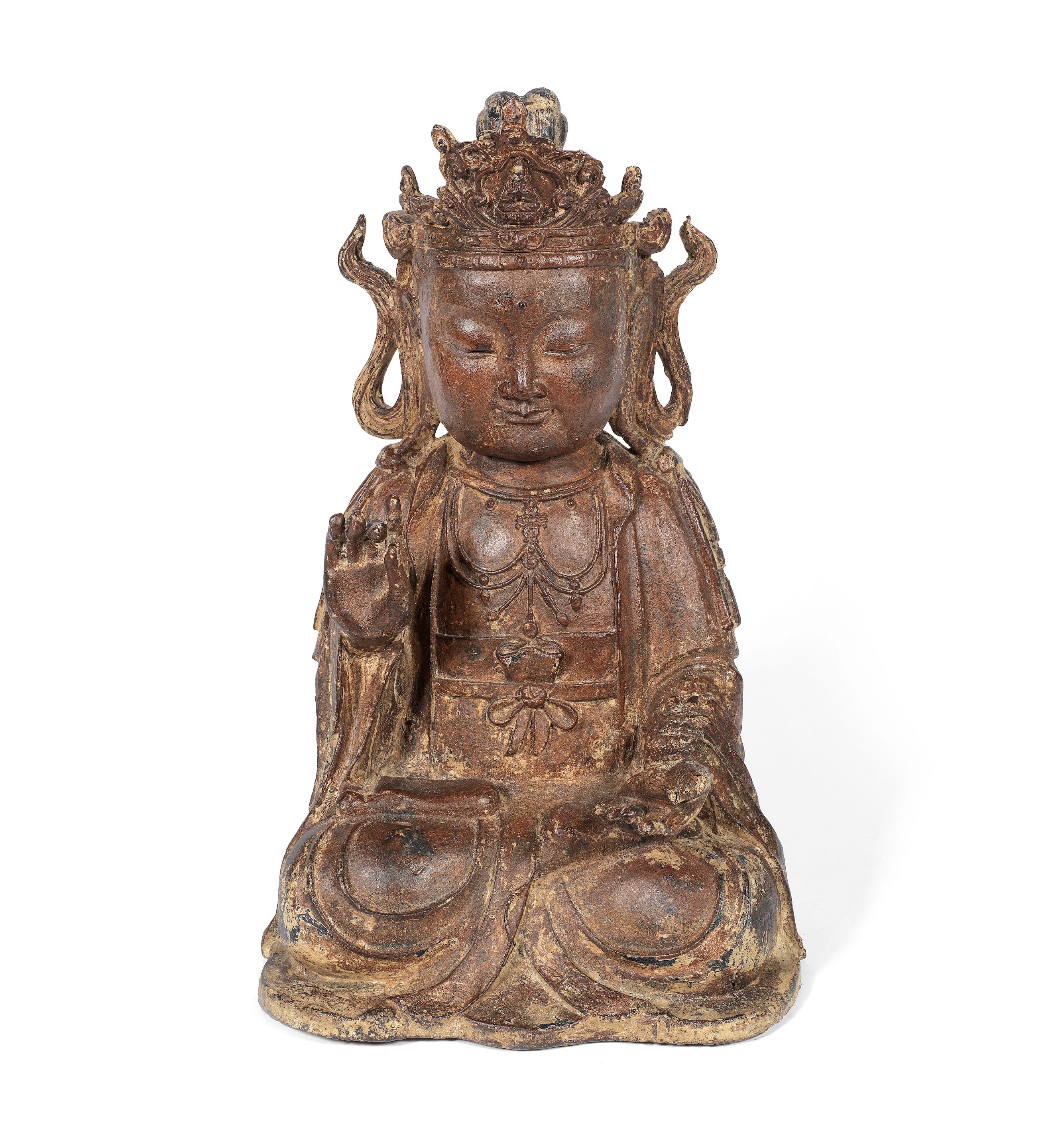 Bonhams : A large iron figure of Guanyin 16th century