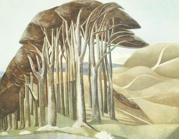 Bonhams : Paul Nash (British, 1889-1946) Wood on the Downs Offset ...