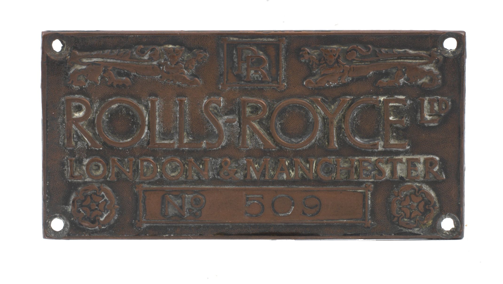 Bonhams Cars : A 1906 Rolls-Royce 20Hp chassis plate, numbered 509,