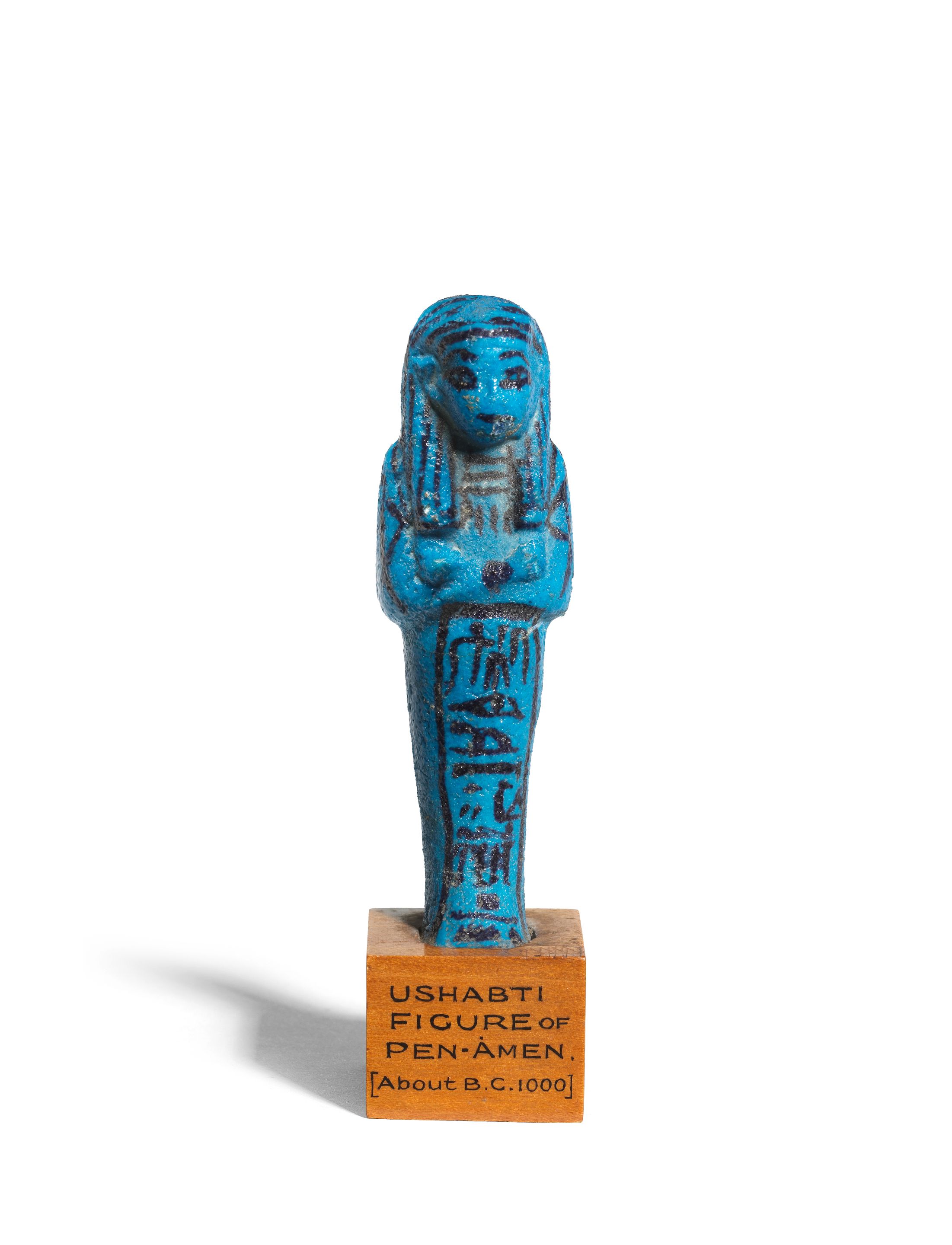 Bonhams : An Egyptian bright blue glazed composition shabti for the ...