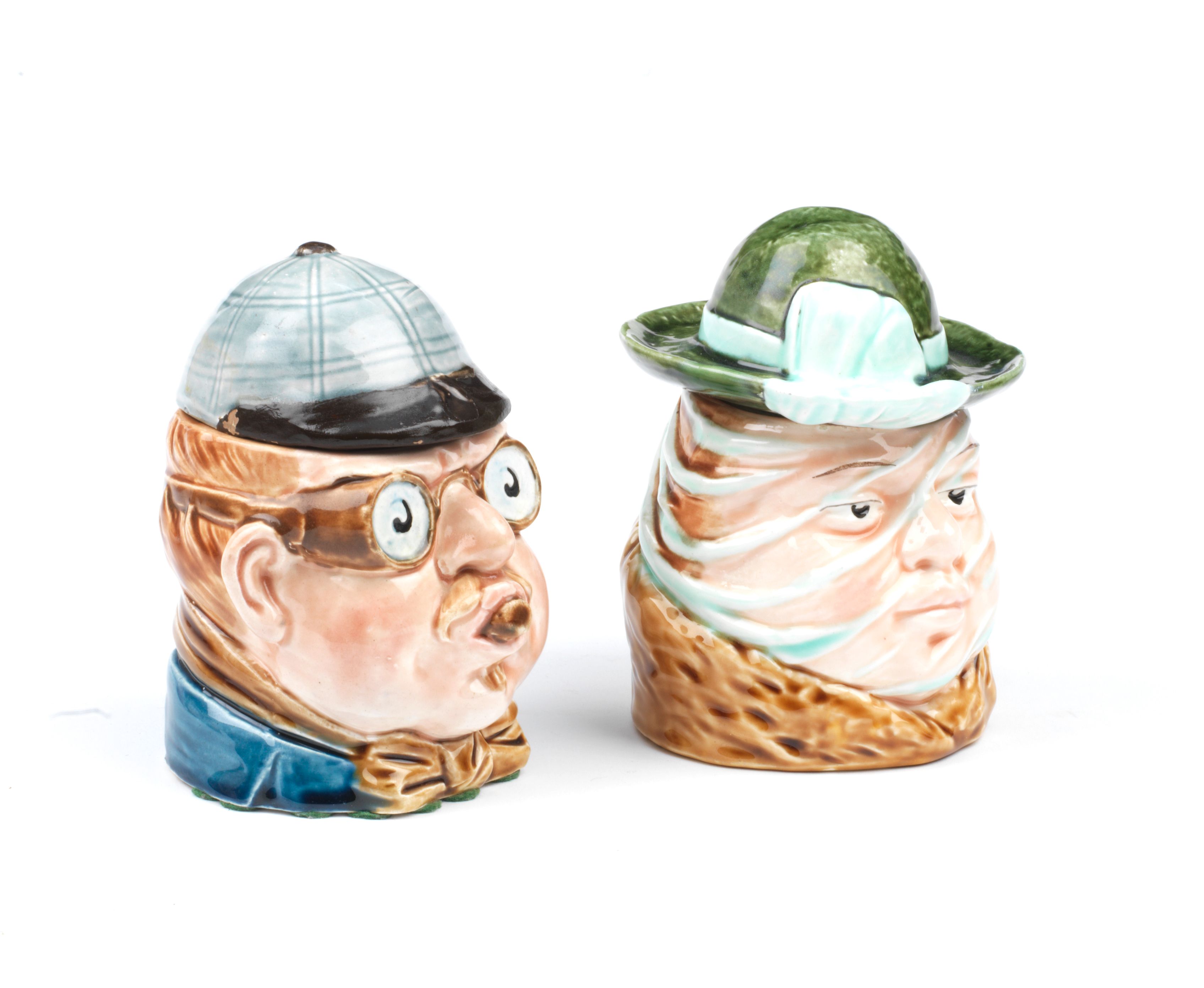 Bonhams Cars : A pair of Peko-style 'Lady and Gentleman Motorist' ceramic tobacco humidors ...