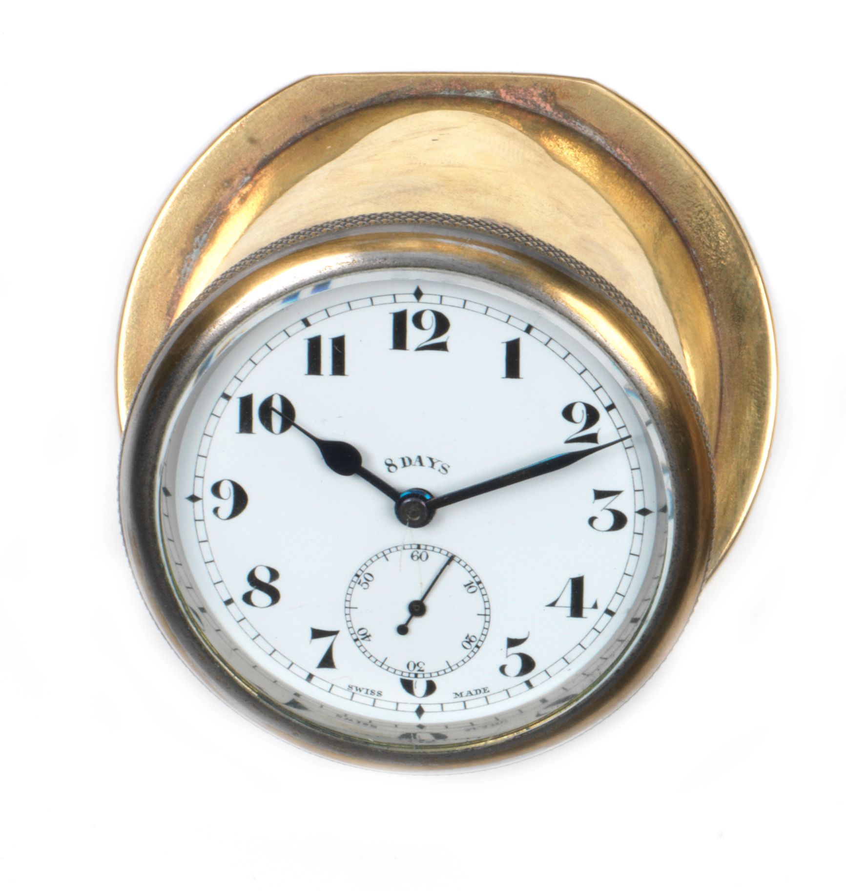 Bonhams Cars : A dashboard mounting 8-day car clock in angled mount,