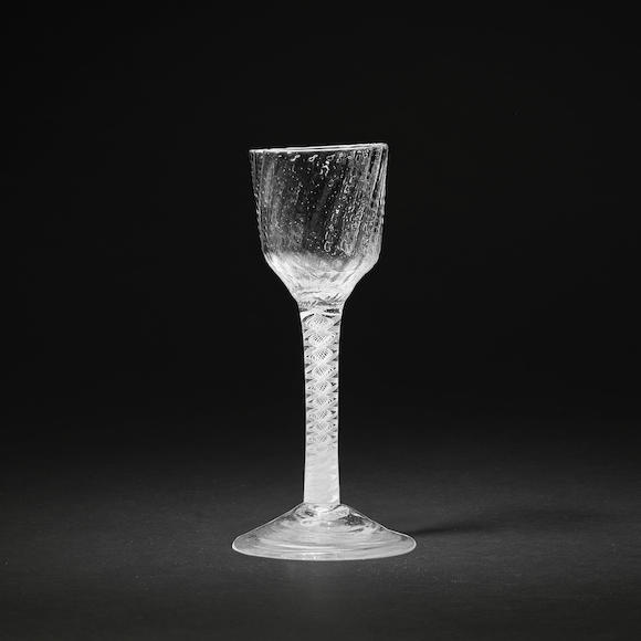Bonhams A Rare Moulded Wine Glass Circa 1765