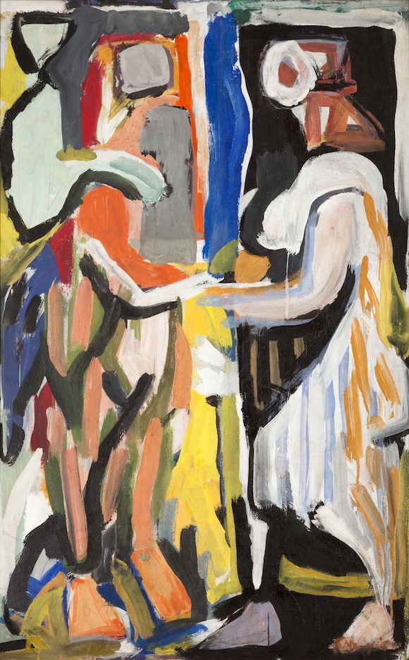 Bonhams : Georgios Mavroidis (Greek, 1912-2003) Figures 137 x 84 cm.