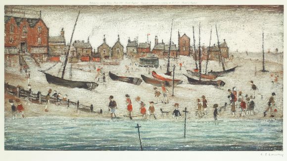 Bonhams : Laurence Stephen Lowry R.A. (British, 1887-1976) Deal Beach ...
