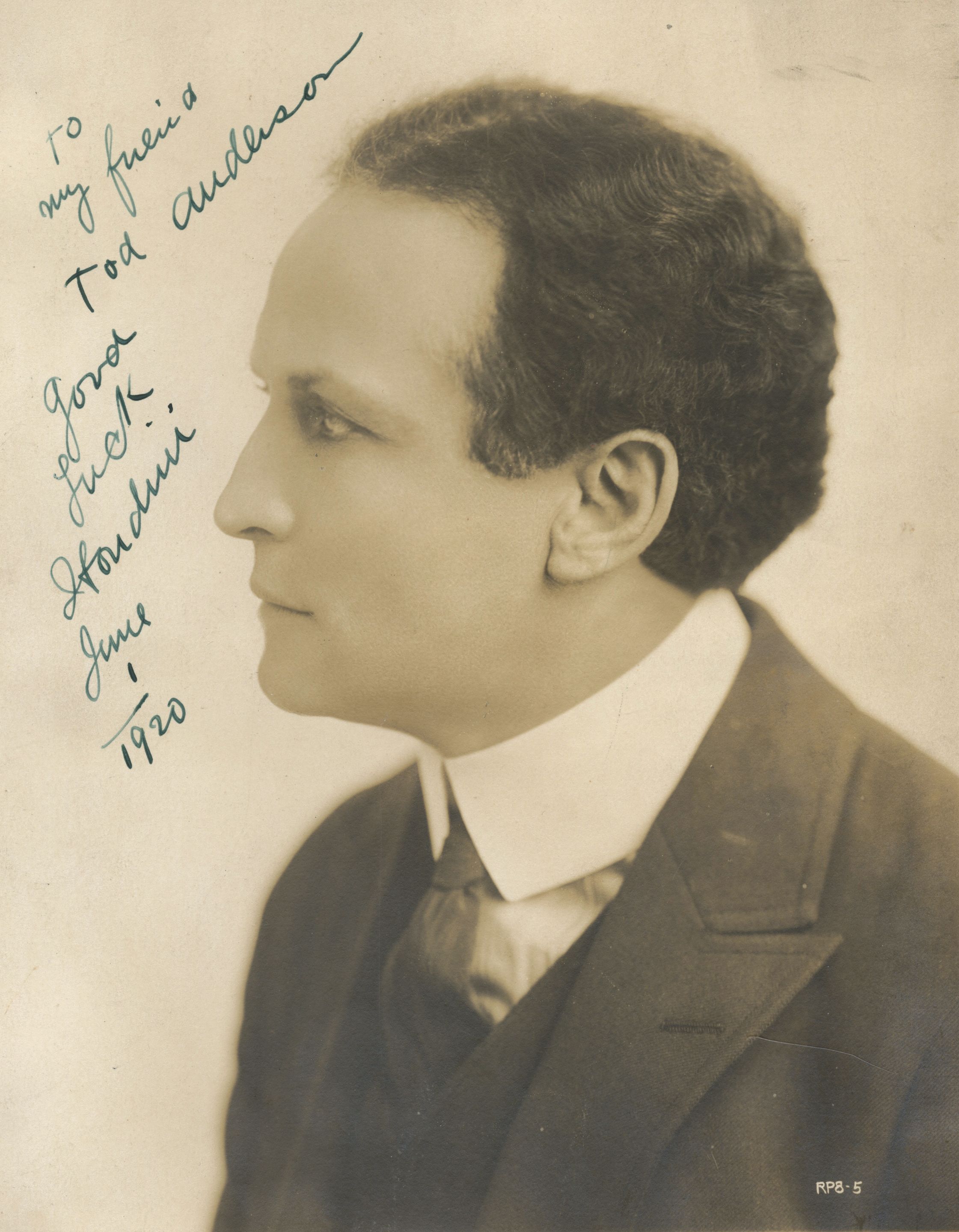 Bonhams : HOUDINI (HARRY) Portrait photograph signed (To/ my friend ...