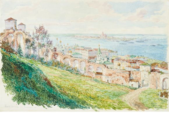 Bonhams : Boris Vasilevich Bessonov (1862-1934) View of Nizhny Novgorod ...