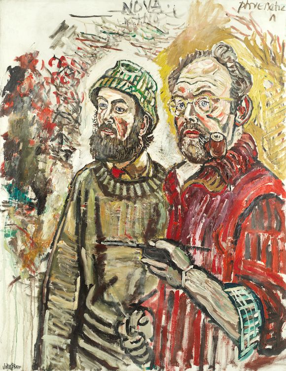 Bonhams : John Bratby R.A. (British, 1928-1992) Self-Portrait with Man ...