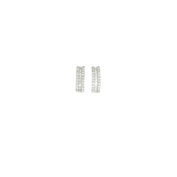Bonhams : A pair of half hoop diamond earrings, Joseph Bonnar