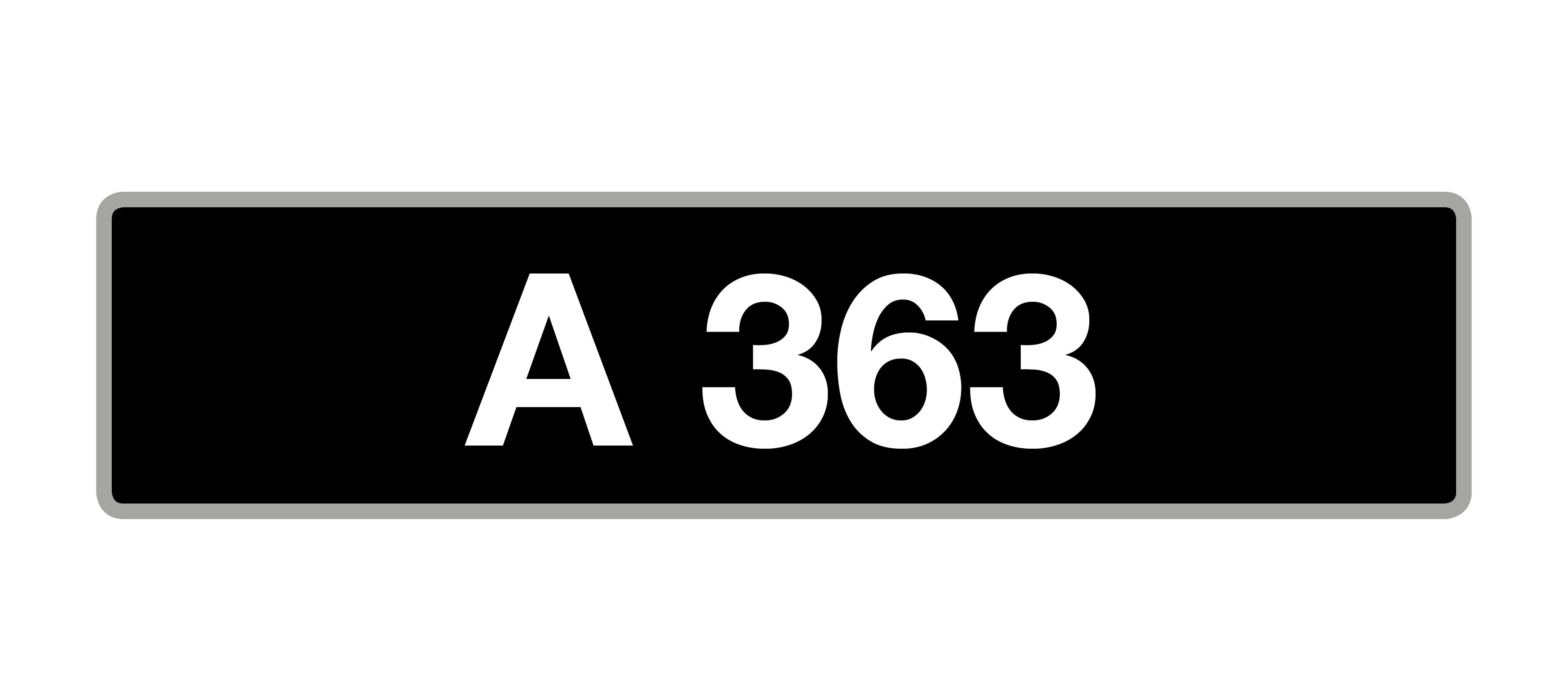 Bonhams Cars : UK Vehicle registration number 'A 363',