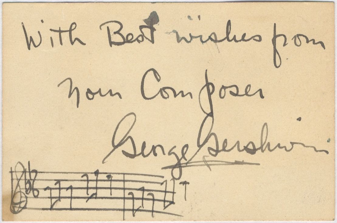 Bonhams : GERSHWIN (GEORGE) Autograph musical quotation, signed and ...