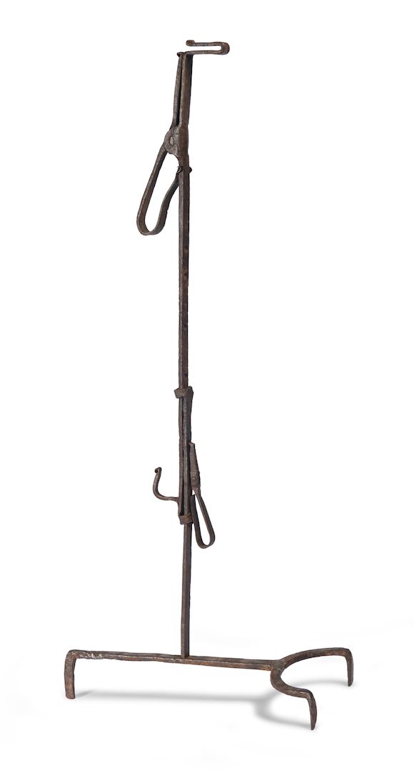 Bonhams : An unusual 18th century standing rushlight holder, possibly ...