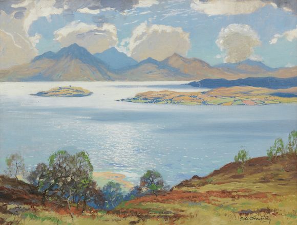 Bonhams : Robert Houston RSW (British, 1891-1942) A view over the ...