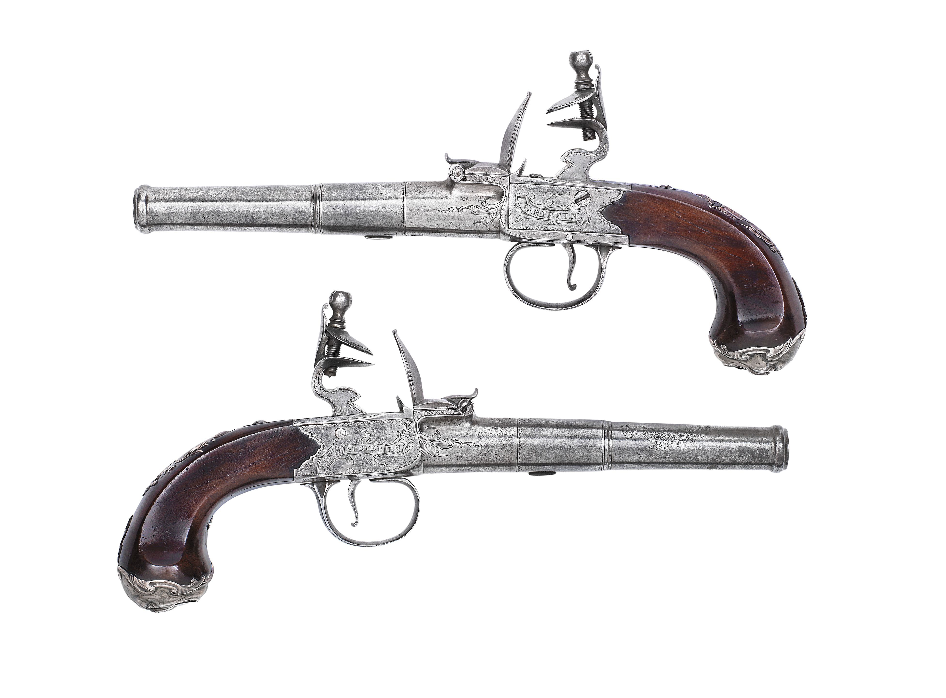 Bonhams : A Pair Of 32-Bore Flintlock Box-Lock Pistols (2)