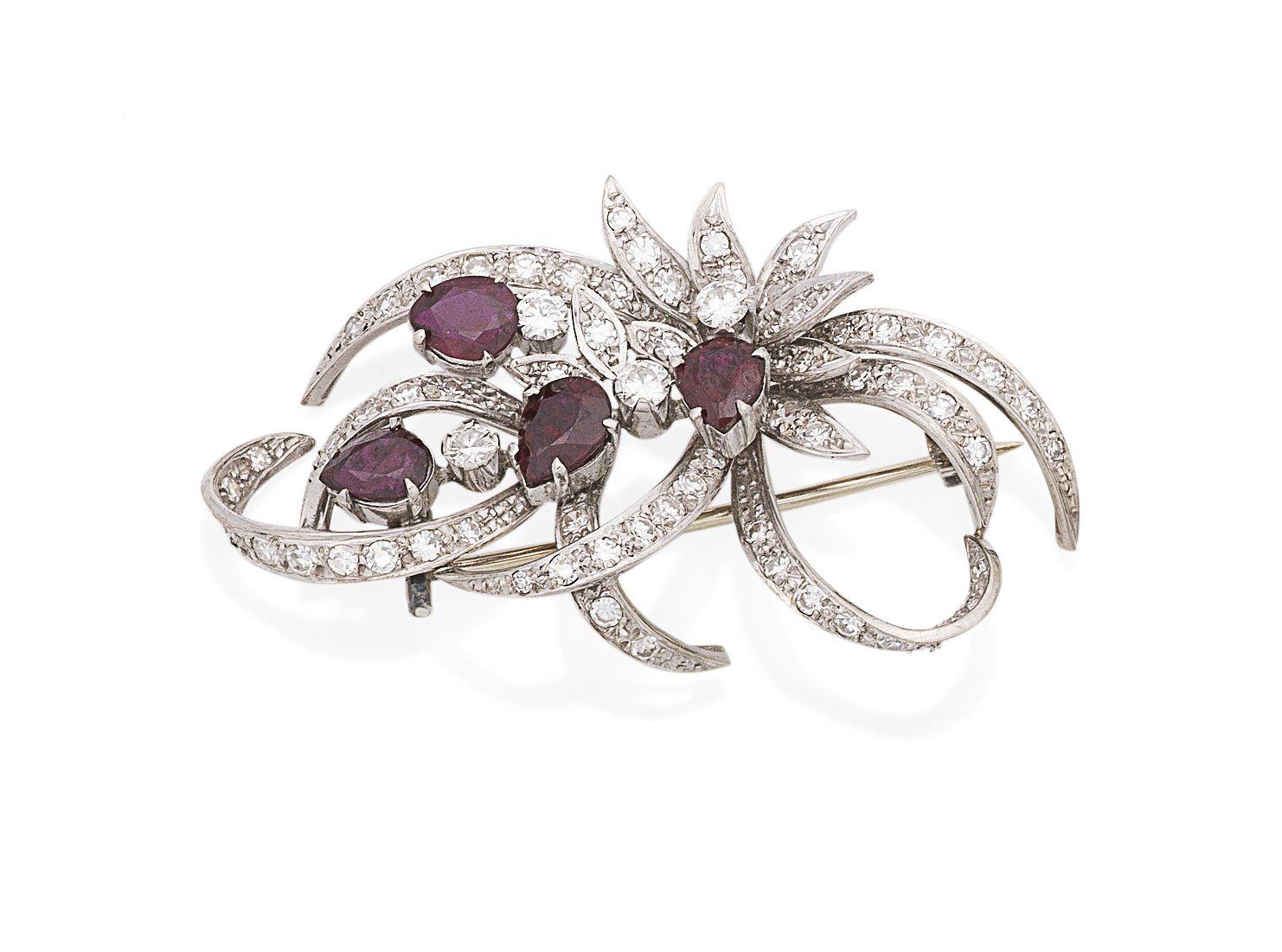 Bonhams A Ruby And Diamond Brooch