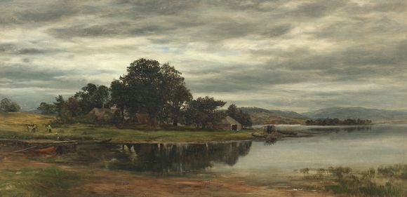 Bonhams : James Docharty ARSA (British, 1829-1878) Harvesting 44 x 90 ...