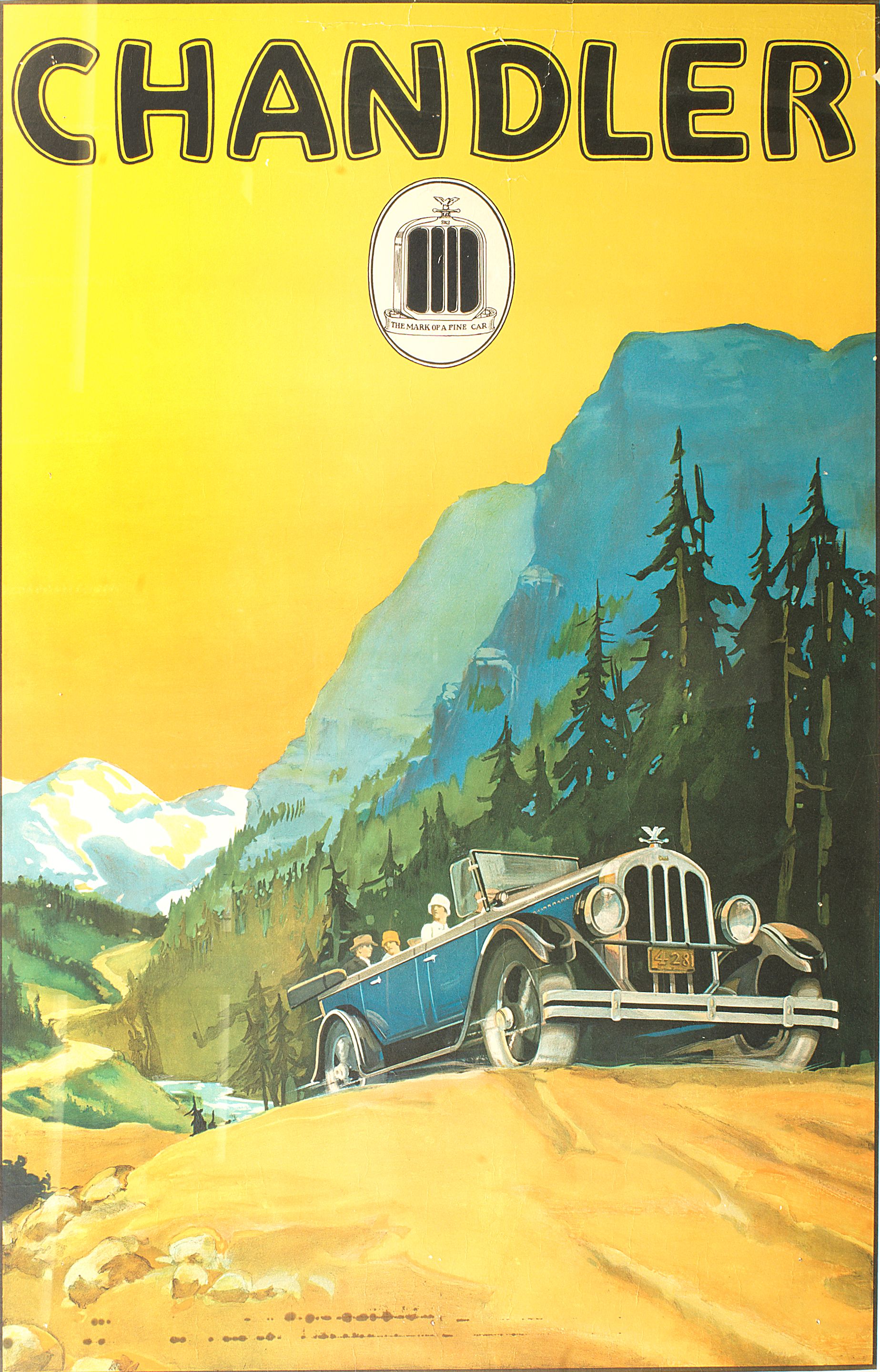 Bonhams Cars : 'The Mark of a Fine Car' Chandler advertising poster ...