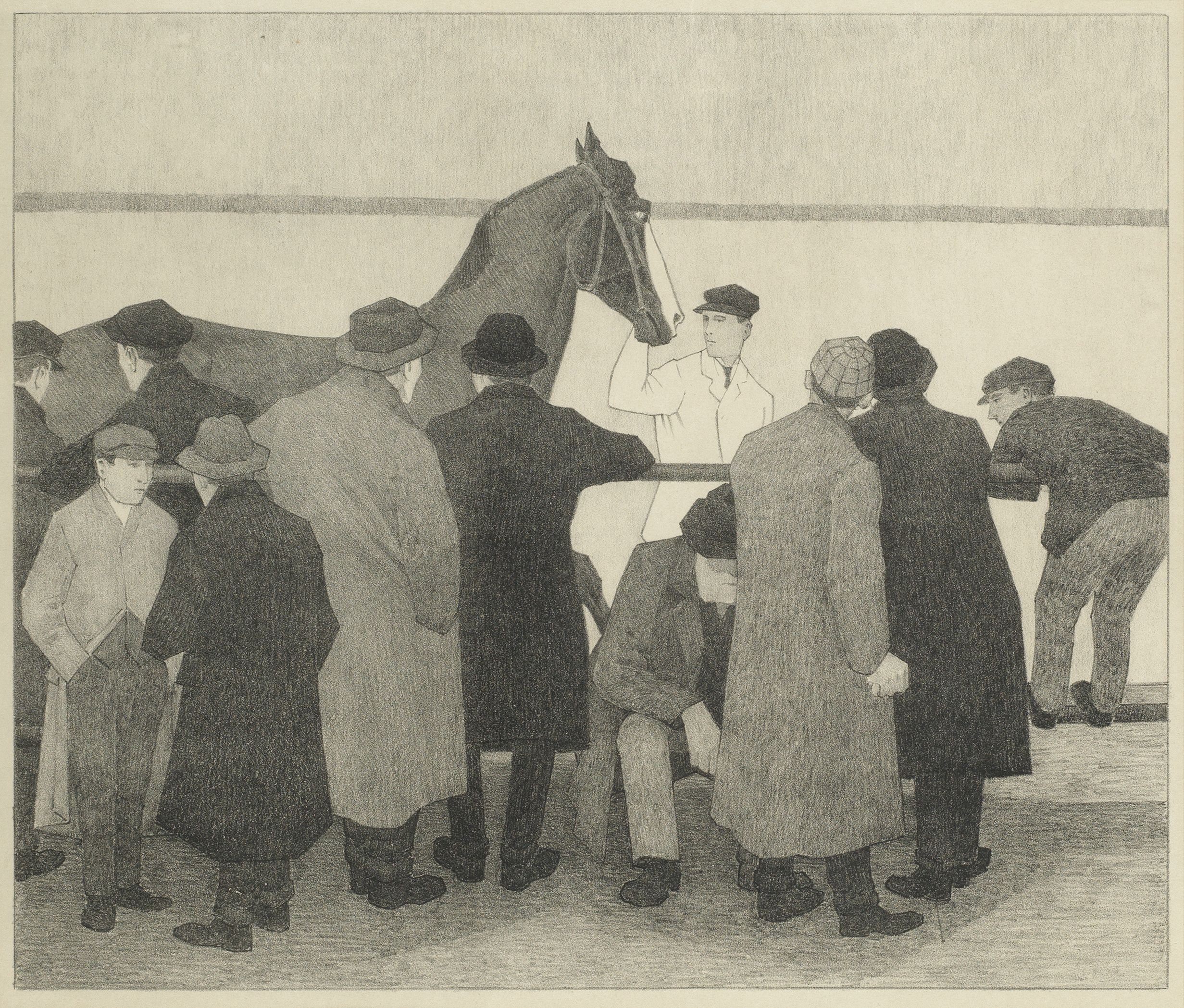 Bonhams : Robert Bevan (British, 1865-1925) Horse Dealers (Ward's Repository No.1) Lithograph ...