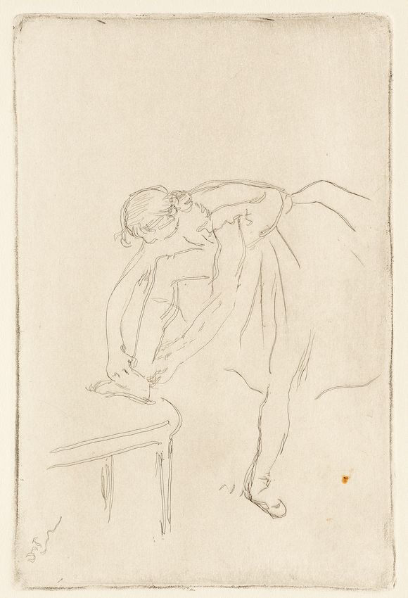 Bonhams : Edgar Degas (French, 1834-1917) Danseuse mettant son chausson ...