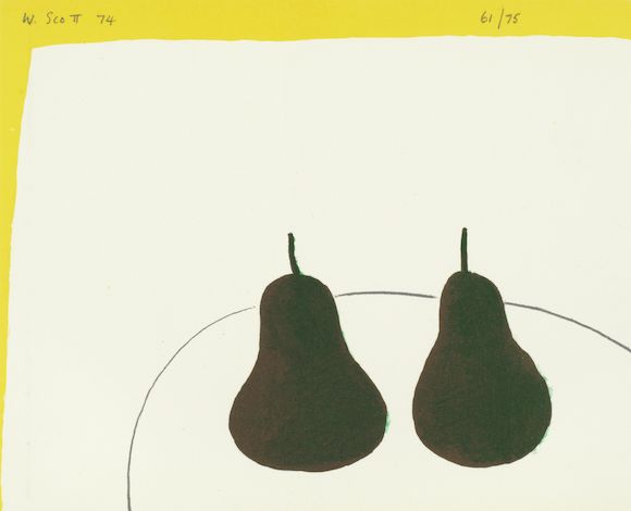 Bonhams : William Scott R.A. (British, 1913-1989) Dark Pears Lithograph ...