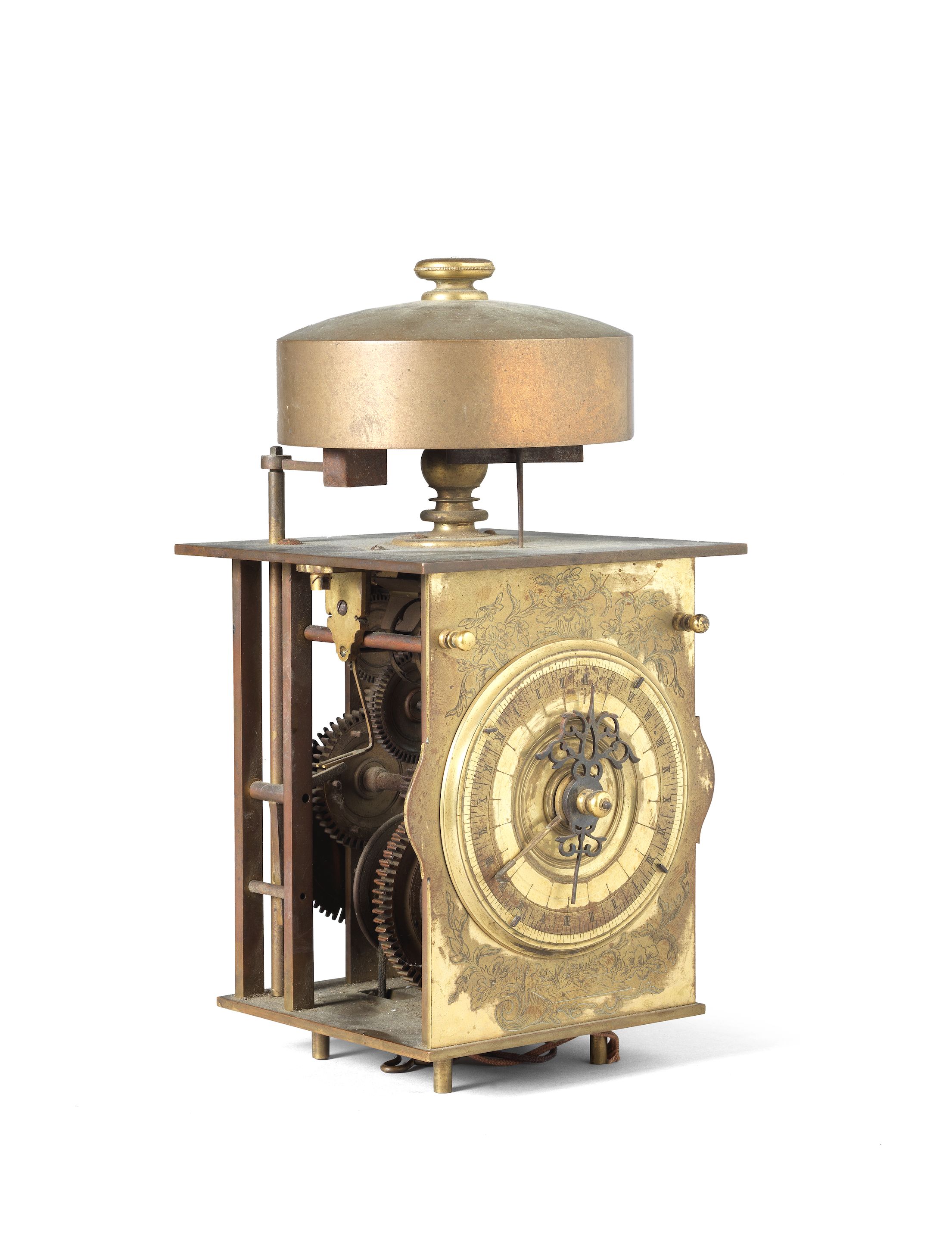 Bonhams : A very rare 19th century Japanese brass weight driven Hashira ...