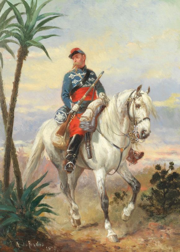 Bonhams : Alfred F. de Prades (British, fl. 1844-1883) Horseman in Mexico