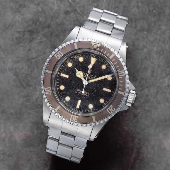 Bonhams : Rolex. A stainless steel automatic bracelet watch with gilt ...