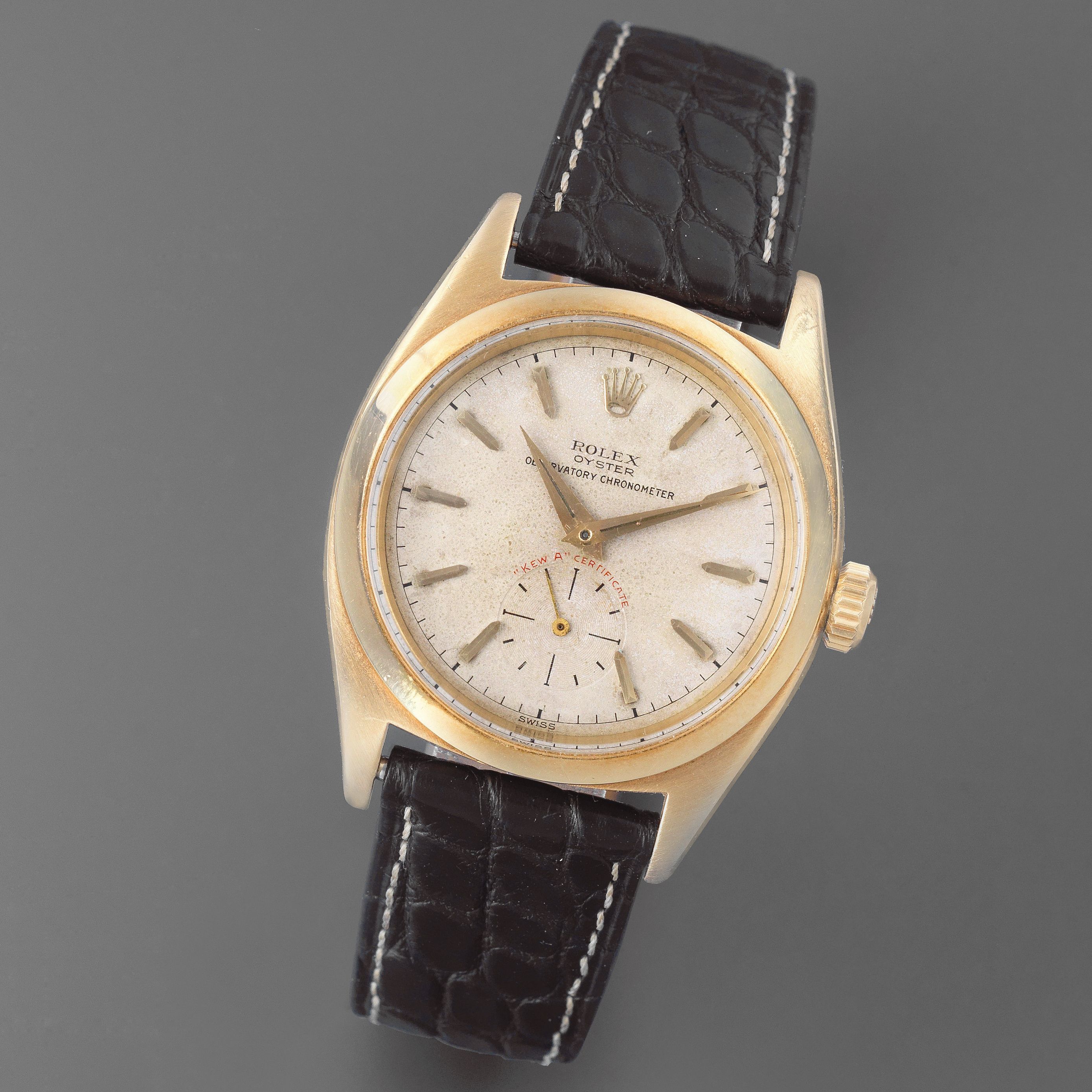Bonhams : Rolex. An extremely rare 18K gold manual wind wristwatch with ...
