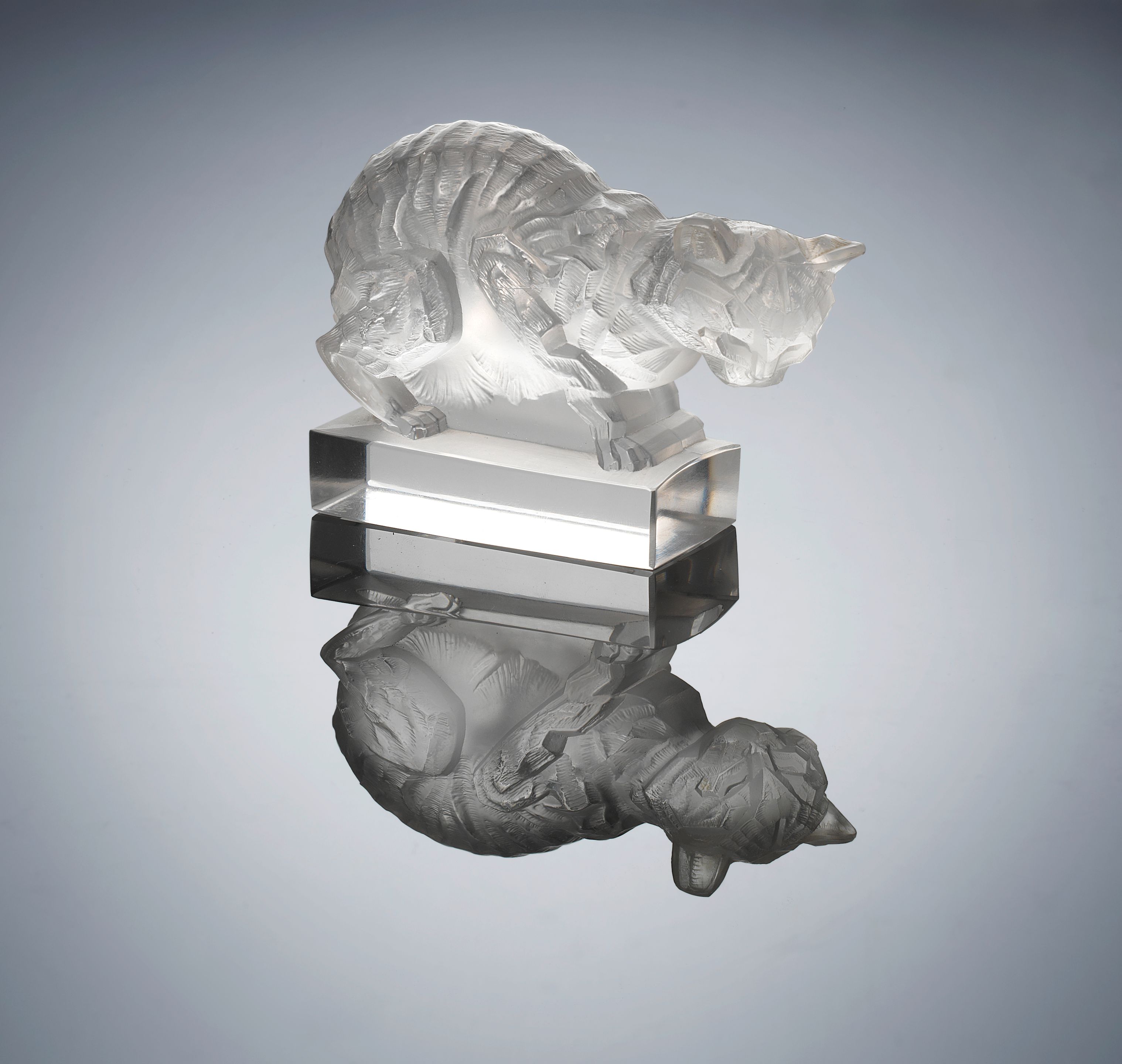 Bonhams : René Lalique (French, 1860-1945) A 'Chat' Paperweight ...