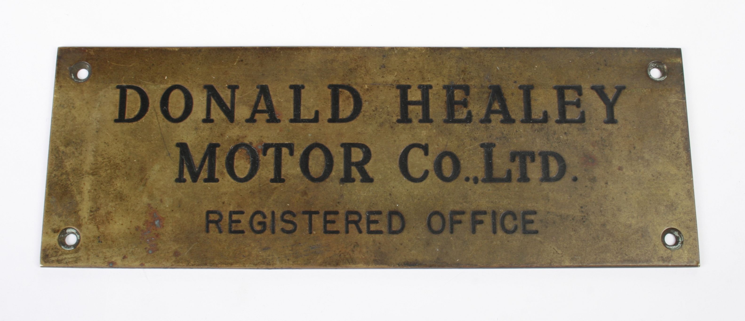 Bonhams Cars : A Donald Healey Motor Co Ltd Registered office brass ...