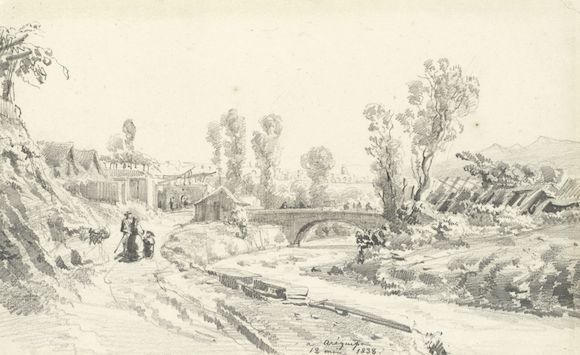 Bonhams : Auguste Borget (French, 1809-1877) Two views near Arequipa ...