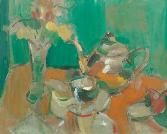 Bonhams : Gordon Bryce RSA RSW (British, born 1943) Tea Time