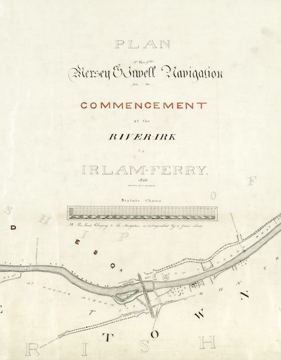 Bonhams : MERSEY AND IRWELL NAVIGATION - MANUSCRIPT PLAN "Plan of Part ...