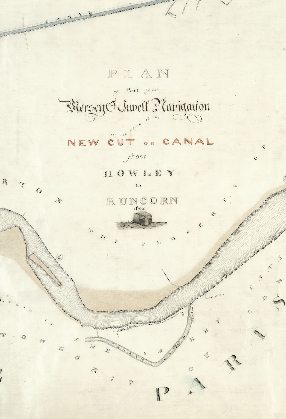 Bonhams : MERSEY AND IRWELL NAVIGATION - MANUSCRIPT PLAN "Plan of Part ...