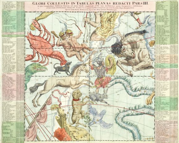 Bonhams : CELESTIAL CHARTS HOMANN (JOHANN BAPTIST) AND JOHANN GABRIEL ...