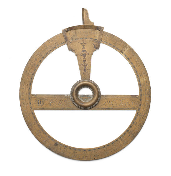 Bonhams A William Collier Circular Brass Protractor English Circa 1740