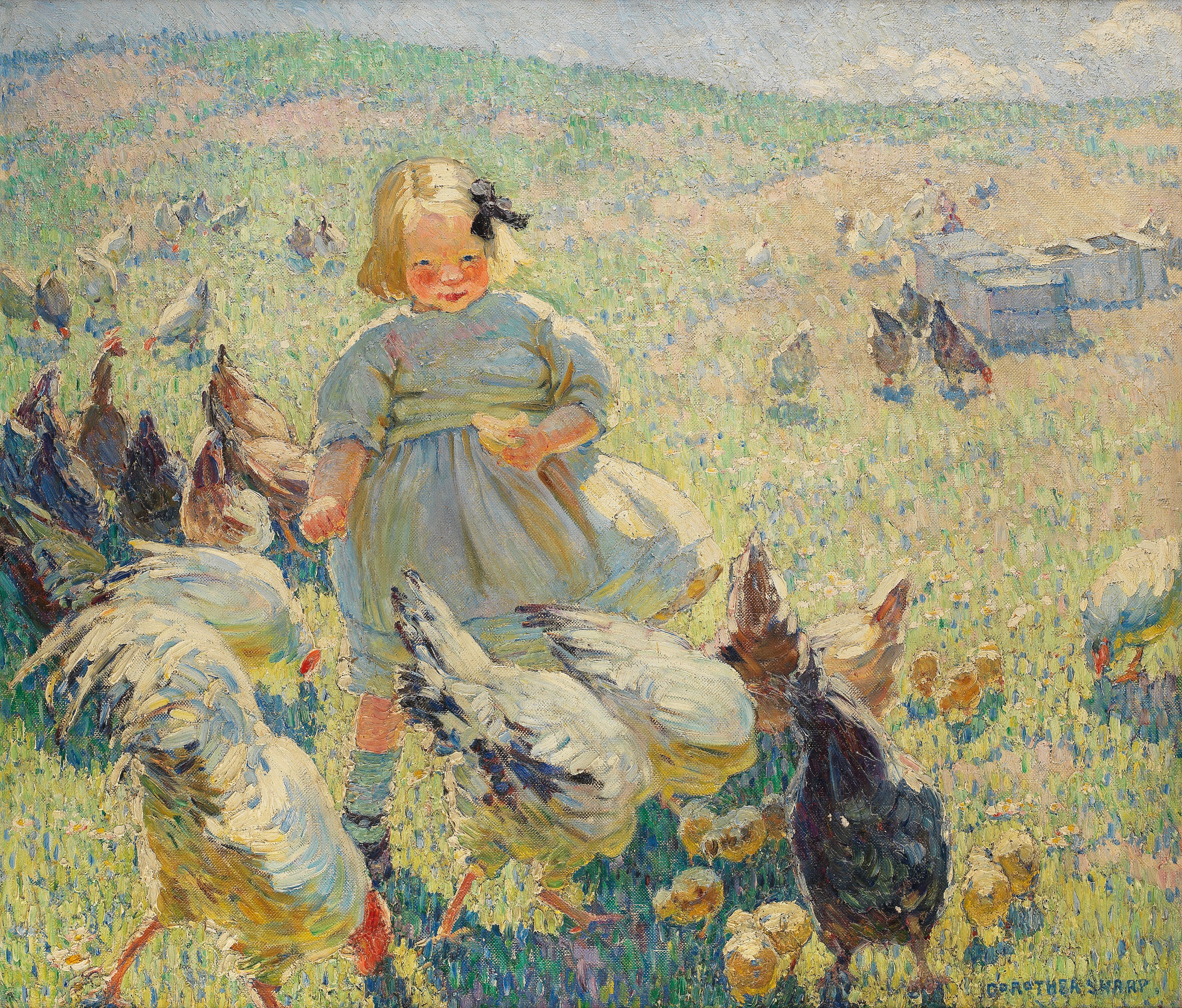 Bonhams : Dorothea Sharp, RBA, ROI (British, 1874-1955) Feeding the ...