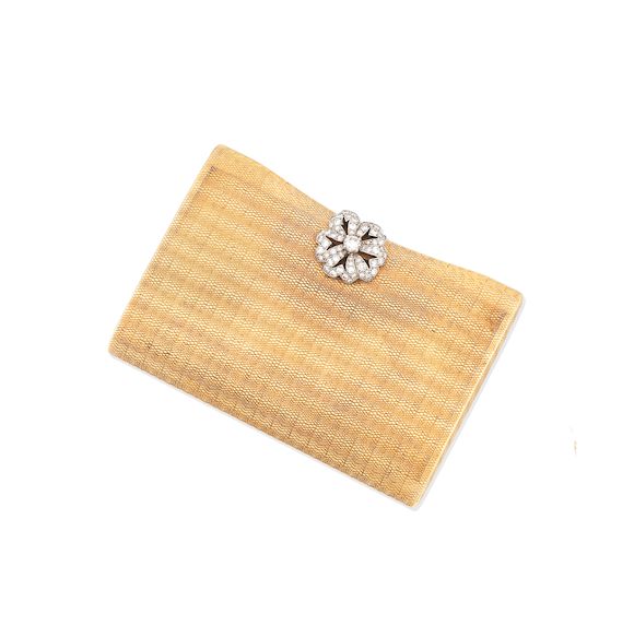 Bonhams : A mid 20th diamond compact, by Cartier