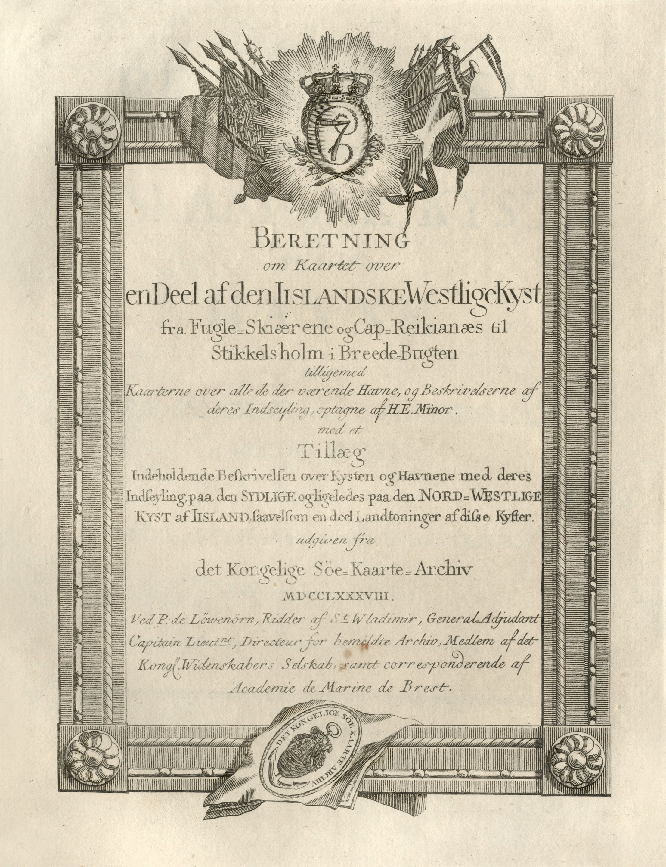 Bonhams : LØVENØRNS (POUL) Beskrivelse over den Iislandske Kyst og alle ...