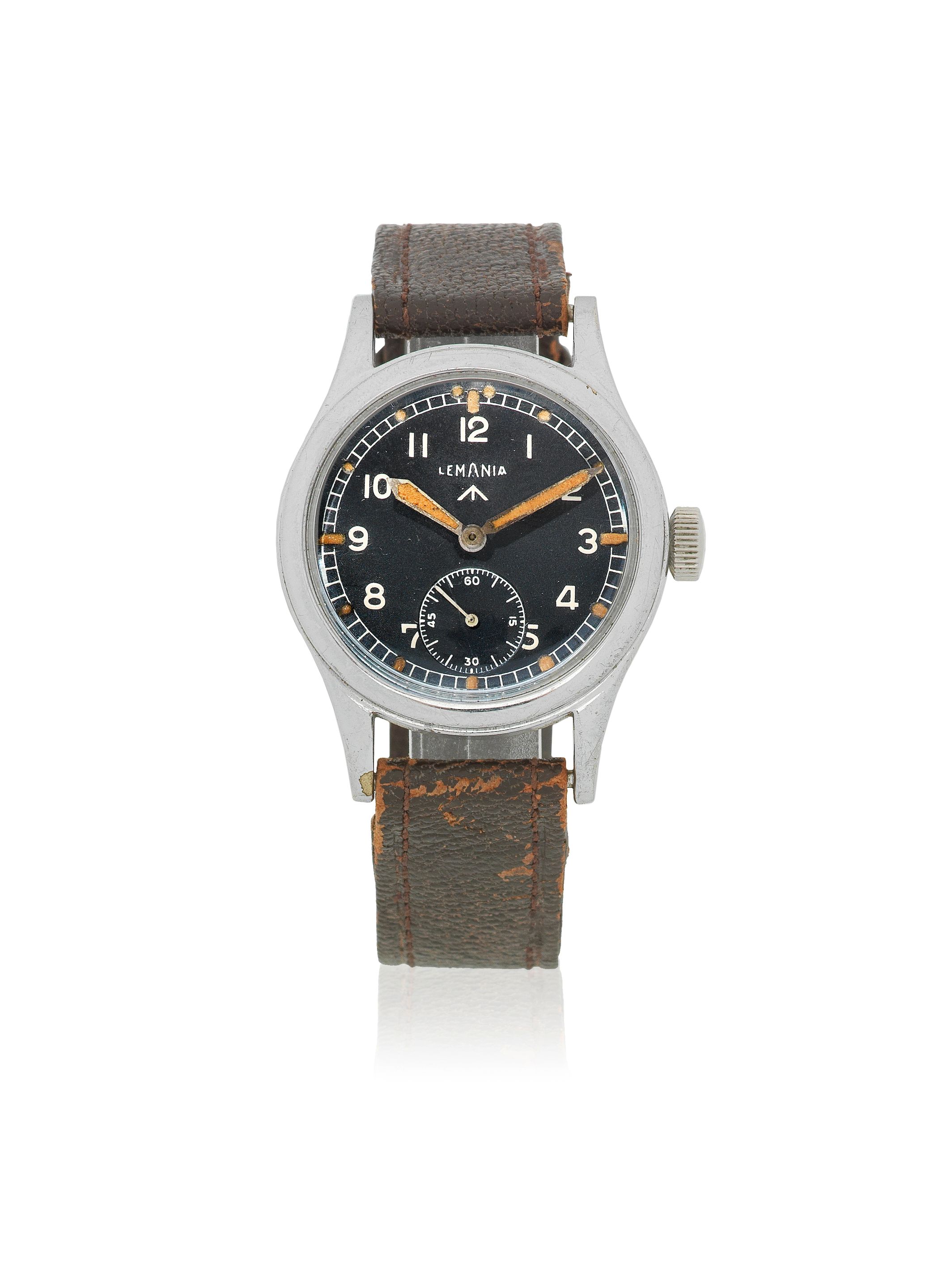 Bonhams : Lemania. A chrome plated and stainless steel manual wind ...