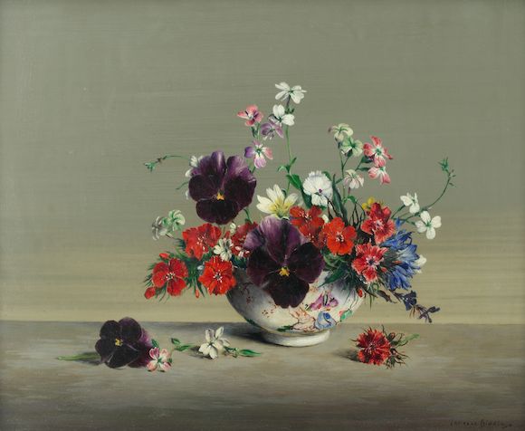 Bonhams : Laurence Biddle (British, 1888-1968) Small Pansies, Sweet ...