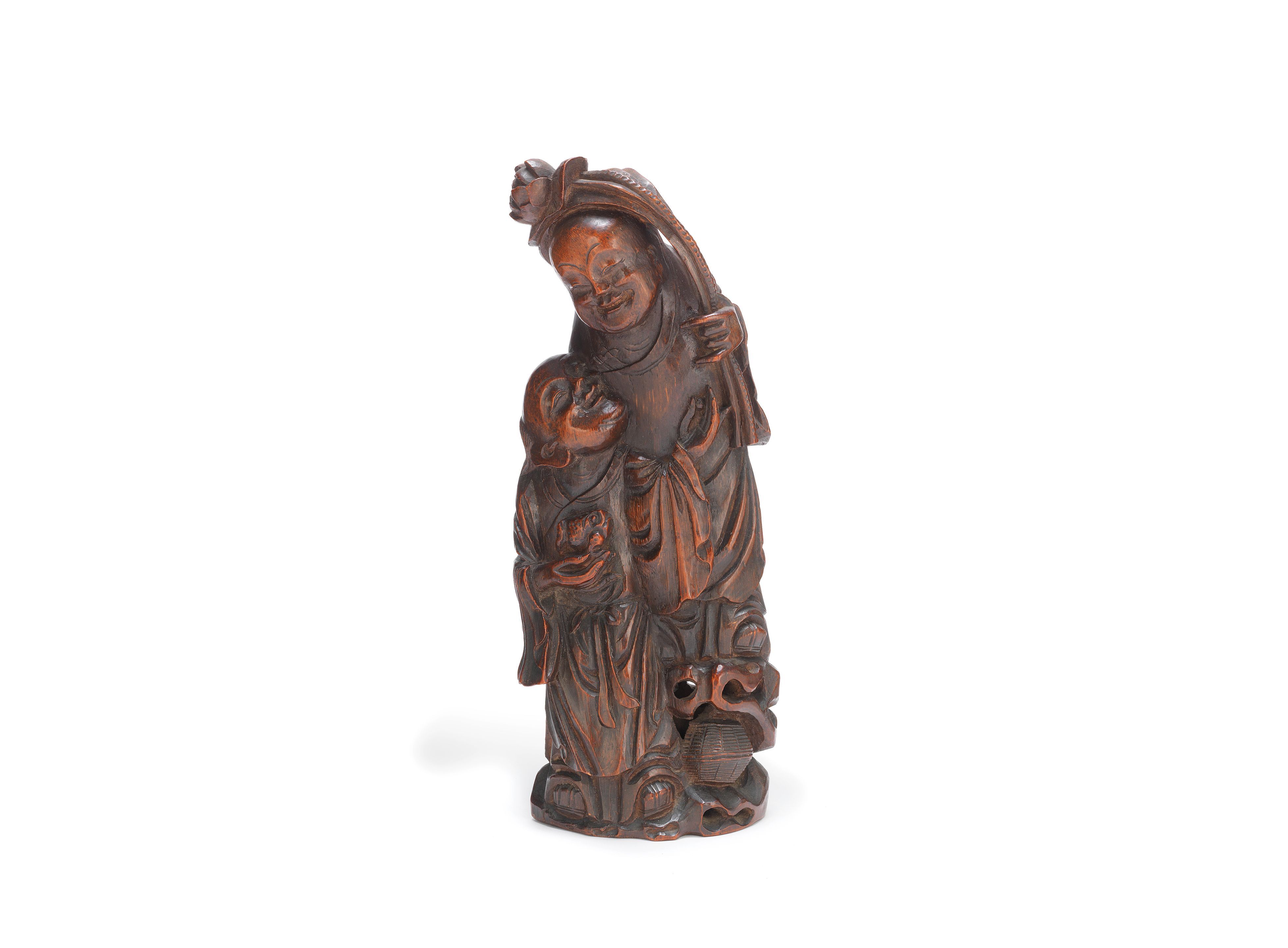 Bonhams : A bamboo carving of the Hehe Erxian 19th century